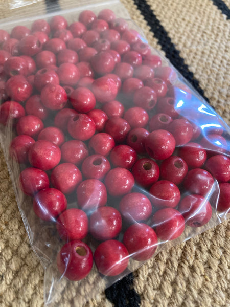 Red Wood Beads (100) – Duct Tape and Denim
