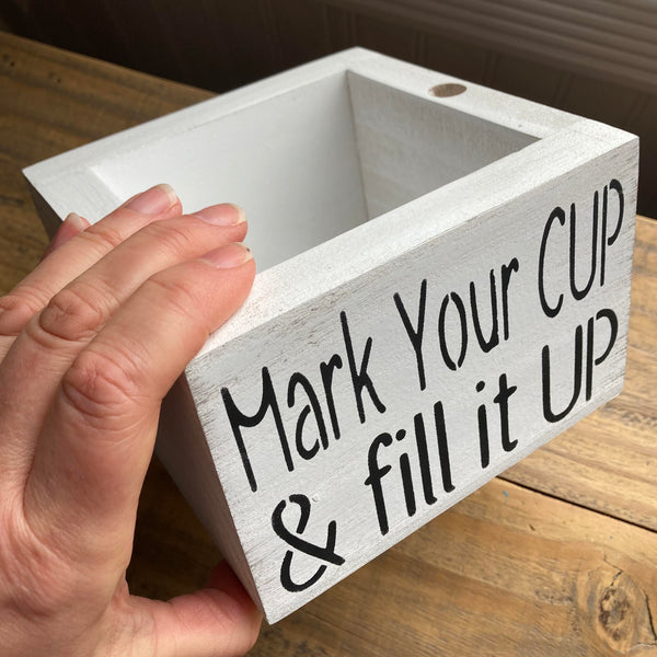 Wood Cup Holder Box, Single – Duct Tape and Denim