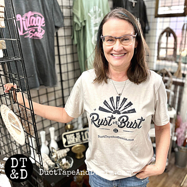 Rust or Bust - Unisex t-shirt - Heather Dust – Duct Tape and Denim